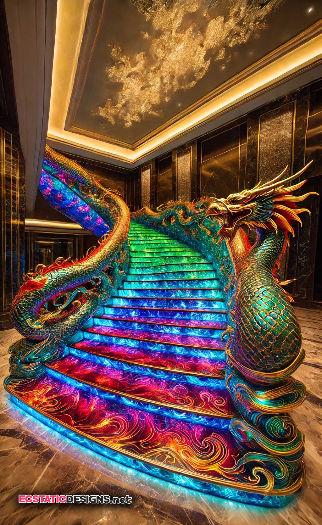 Dragon-Themed Staircases: A Fusion of Fantasy and Artistry – Ecstatic ...